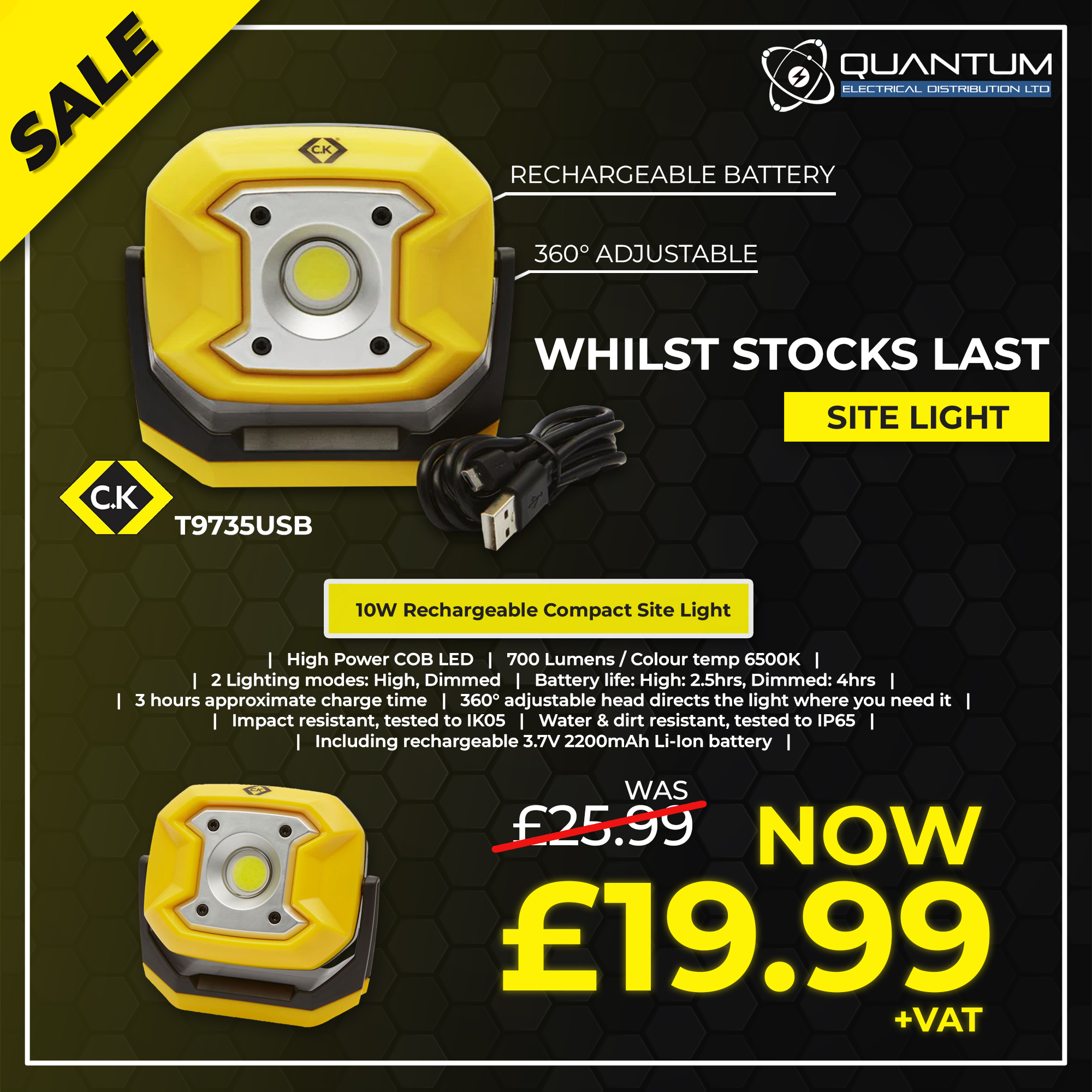 PROMOTION | The CK T9735USB Site Light - whilst stocks last! – Quantum Electrical Distribution
