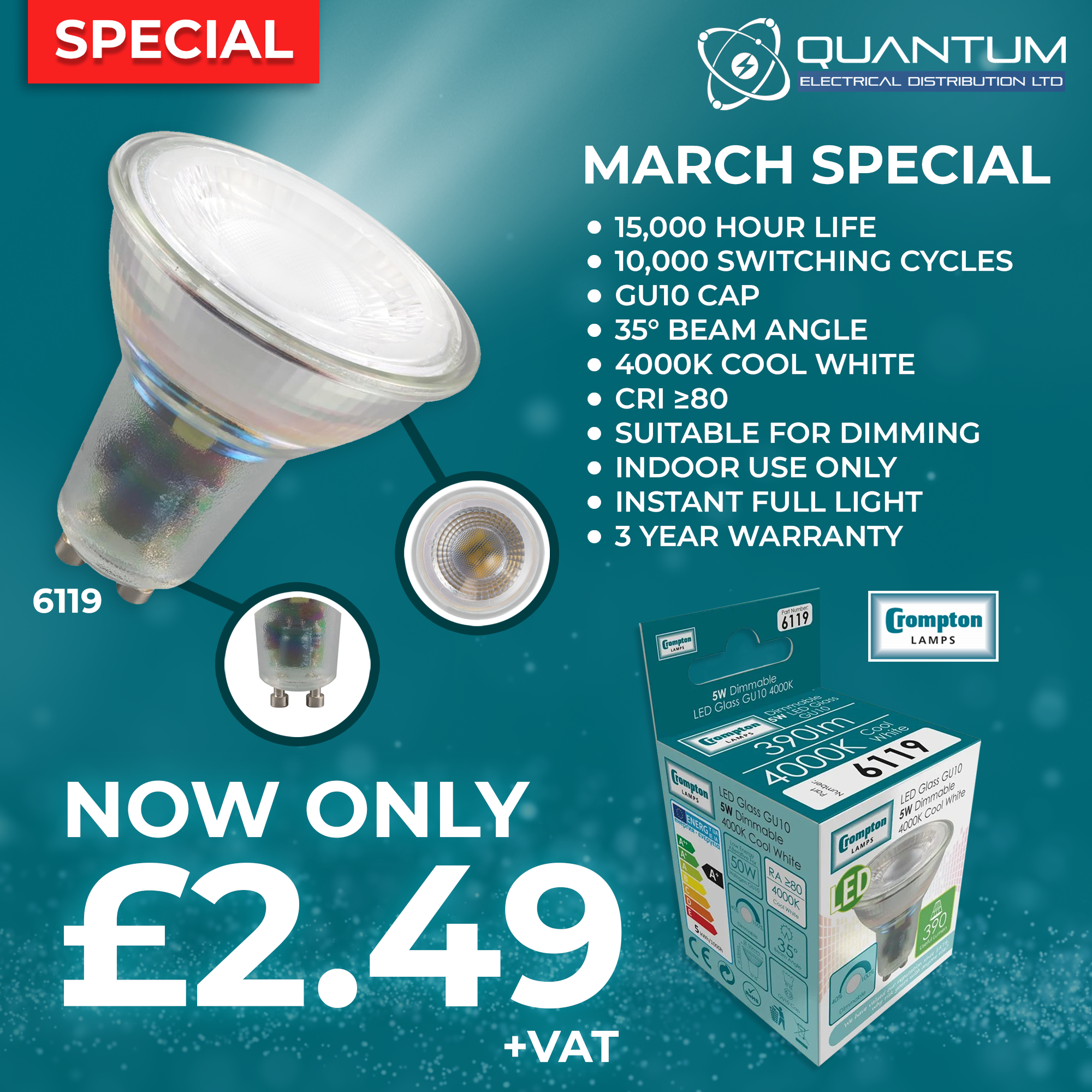 MARCH SPECIAL OFFER - The Crompton 6119 Lamp – Quantum Electrical ...