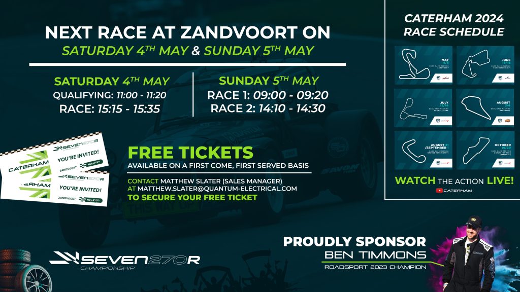 Quantum Sponsors | Caterham 270R Championship 2024 | Ben Timmons at ...